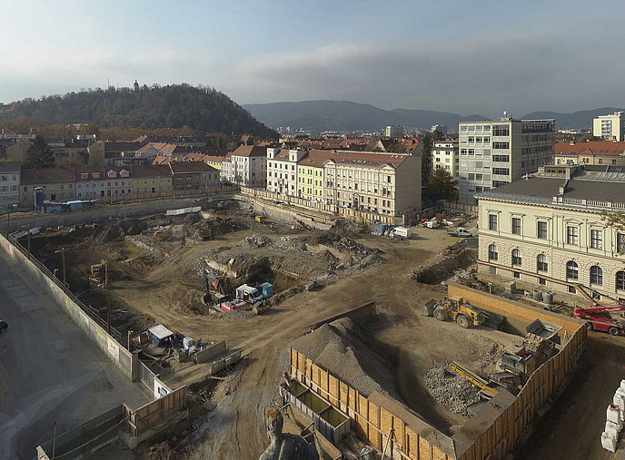 Graz Center of Physics: Einblick auf die Baustelle - Graz Center of Physics